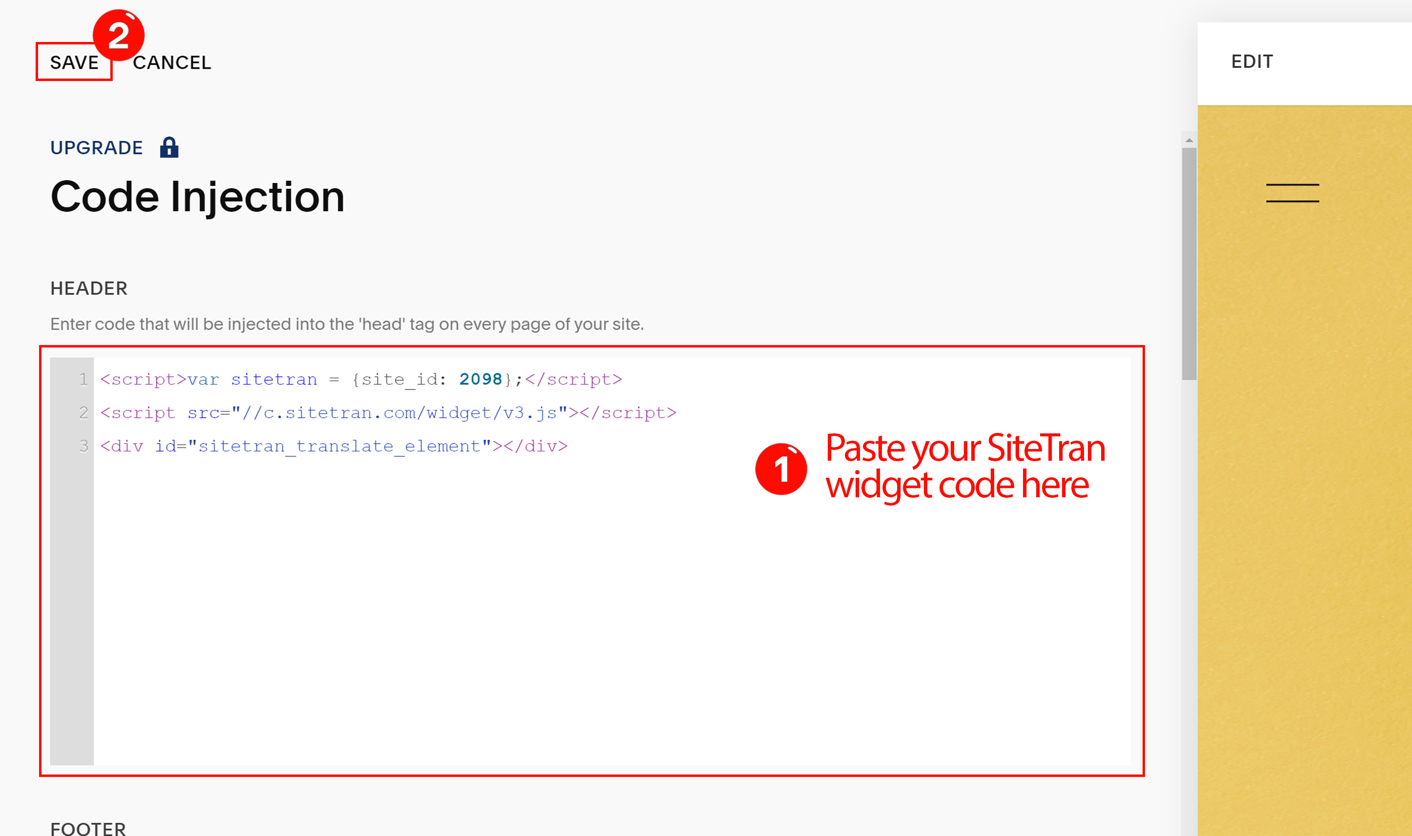 Translate Squarespace with SiteTran